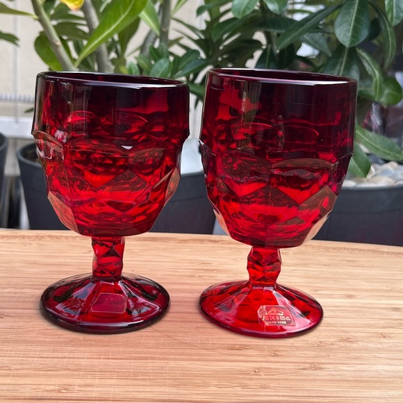 Dining | Vintage Pair Of Viking Georgian Ruby Red Gobletsviking ...